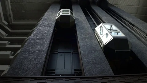 Modern open elevator shaft in the futuri... | Stock Video | Pond5