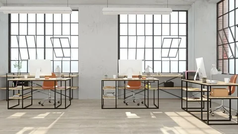 Open Space Office Background Stock Video Footage | Royalty Free Open ...