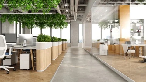 Open Space Office Background Stock Video Footage | Royalty Free Open ...
