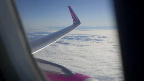 Modern Passenger Airplane Flying, Window... | Stock Video | Pond5