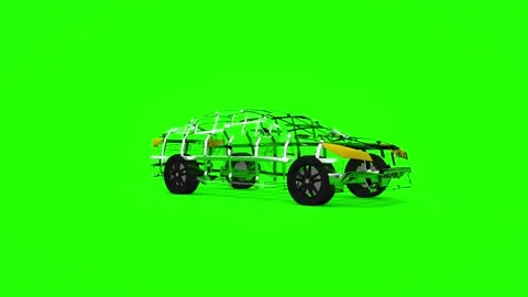Modern passenger car on a green screen. ... | Stock Video | Pond5