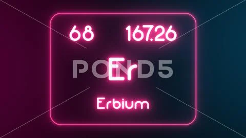 Modern periodic table Erbium element neon text Illustration: Royalty ...