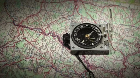 Modern plastic compass with scales and r... | Stock Video | Pond5