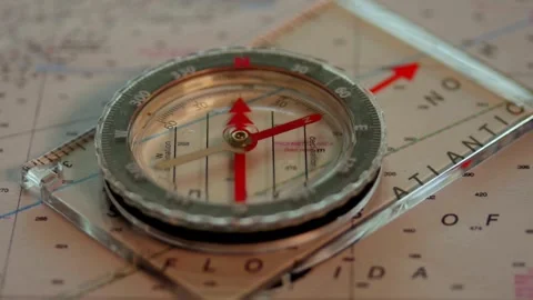 Modern plastic compass with scales and r... | Stock Video | Pond5