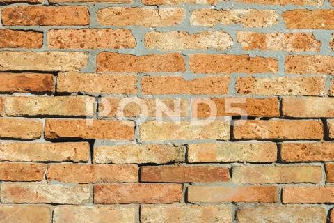 Modern red brick wall texture pattern background. ~ Hi Res #131163043