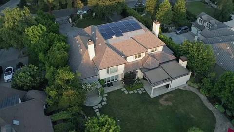 Modern Residental House WIth Installed S... | Stock Video | Pond5