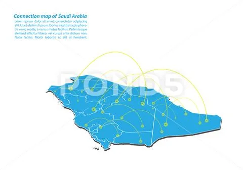 Modern of Saudi Arabia Map connections network design, Best Internet ...