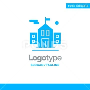 Modern school building logo. editable vector.: Royalty Free #293625810