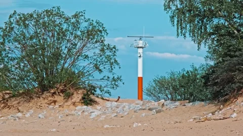 Modern Sea Radar Tower with Rotating Ant... | Stock Video | Pond5