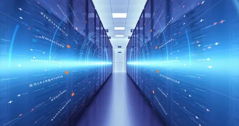 Modern Server Room Environment Computer ... | Stock Video | Pond5