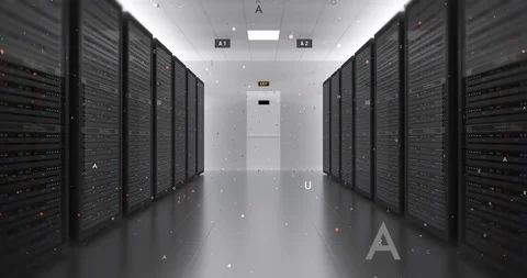Modern Server Room Environment. Computer... | Stock Video | Pond5