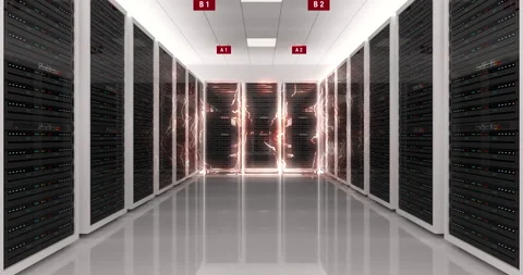 Modern server room environment. Computer... | Stock Video | Pond5
