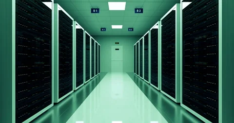 Modern server room environment. Computer... | Stock Video | Pond5