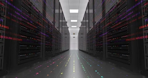 Modern Server Room Environment. Futurist... | Stock Video | Pond5