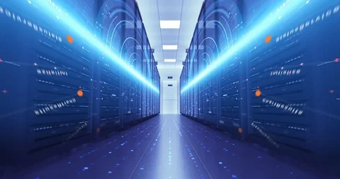 Modern Server Room Environment. Futurist... | Stock Video | Pond5