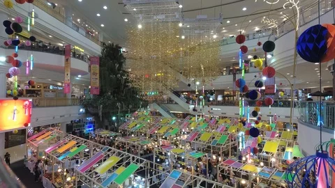 Modern shopping Mall, Bang Kapi district... | Stock Video | Pond5