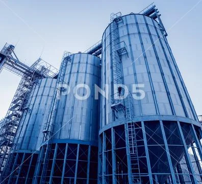 Modern silos for storing grain harvest. Agriculture. ~ Premium Photo ...