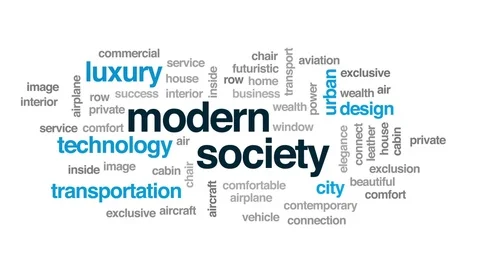 Modern society animated word cloud, text... | Stock Video | Pond5