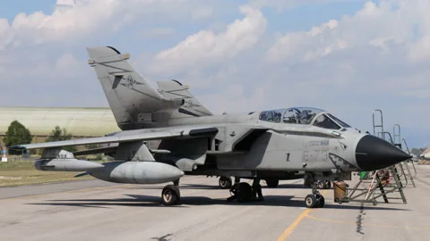 Modern supersonic fighter jet bomber par... | Stock Video | Pond5