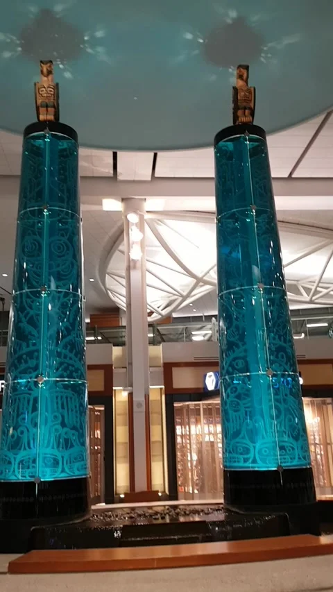 Modern Totems at YVR Celebrating Indigen... | Stock Video | Pond5