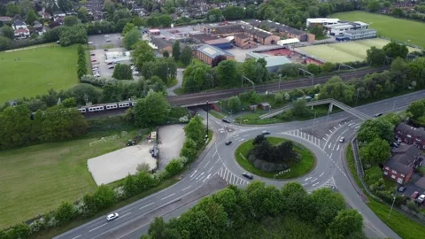 Modern town bypass and roundabout with h... | Stock Video | Pond5