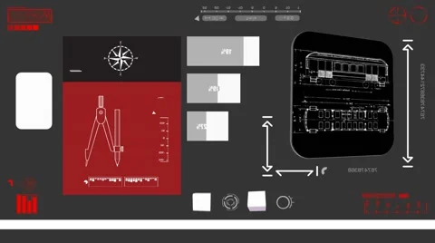 Modern Train Wagon - Digital Blueprint -... | Stock Video | Pond5