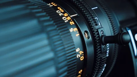 modern TV camera lens. turning of a zoom... | Stock Video | Pond5