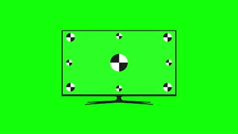 Modern TV display with green screen on g... | Stock Video | Pond5