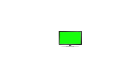 Modern TV Monitor With Stand Green Scree... | Stock Video | Pond5