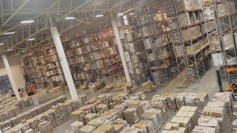 Modern warehouse in time lapse. Loaders ... | Stock Video | Pond5