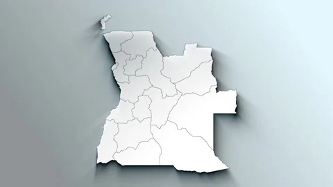 Modern White Map of Angola with Province... | Stock Video | Pond5