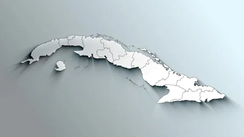 Modern White Map of Cuba with Provinces | Stock Video | Pond5