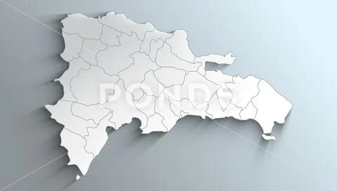 Modern White Map of Dominican Republic with Provinces with Counties ...