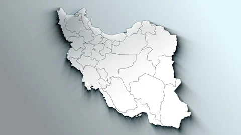 Modern White Map of Iran with Provinces | Stock Video | Pond5