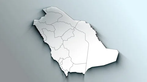 Modern White Map of Saudi Arabia with Re... | Stock Video | Pond5