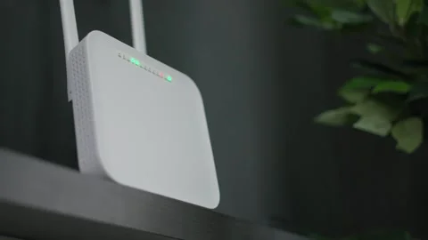 Modern white modem router with a flashin... | Stock Video | Pond5