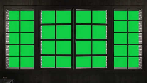 modern window opens green screen backgro... | Stock Video | Pond5