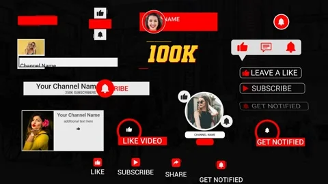 After Effects: Modern Youtube Subscribe Titles #166031545