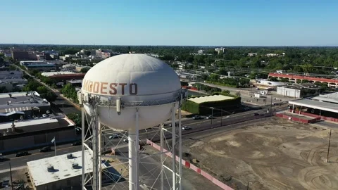 Modesto California water tower | Stock Video | Pond5