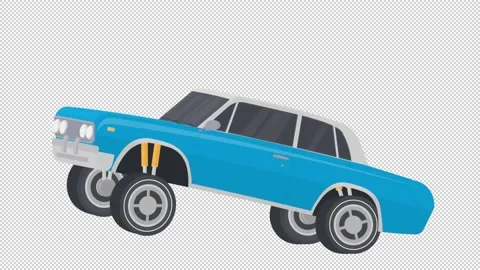 Modified car. Animation of a jumping car... | Stock Video | Pond5