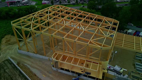 Modular Timber Structural Framework. Con... | Stock Video | Pond5