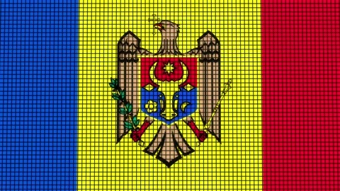 Moldova Flag animated in pixel grid styl... | Stock Video | Pond5