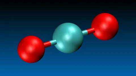 Co2 Molecule Model Carbon Dioxide CO2 Molecule Model Chemical Formula