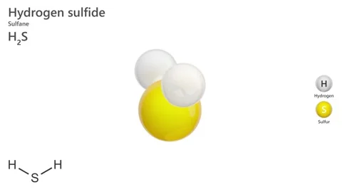 Molecule of Hydrogen sulfide (H2S). Whit... | Stock Video | Pond5