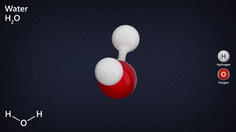 Molecule of Water (H2O). Animated 3d mod... | Stock Video | Pond5