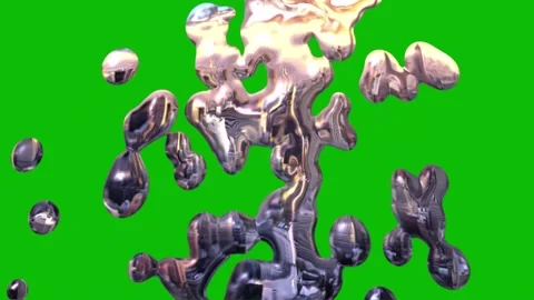 Molten Metal Mercury Green Screen Animat... | Stock Video | Pond5
