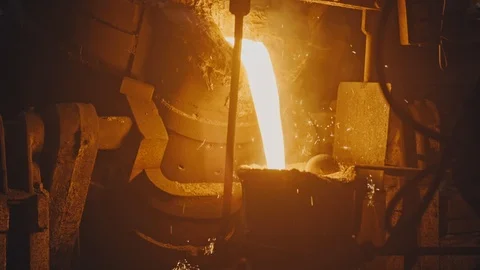 Pouring Molten Steel Stock Footage ~ Royalty Free Stock Videos | Pond5
