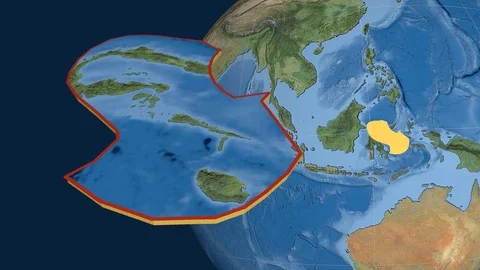 Molucca Sea tectonic plate. Satellite im... | Stock Video | Pond5
