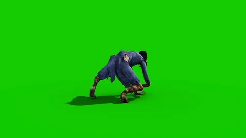Momo Girl Possessed Green Screen Walks S... | Stock Video | Pond5