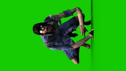 Momo Girl Possessed Green Screen Walks R... | Stock Video | Pond5